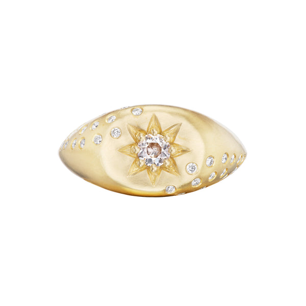 VICTORIAN STAR SIGNET RING WITH DIAMONDS – Ophelia Eve Jewelry